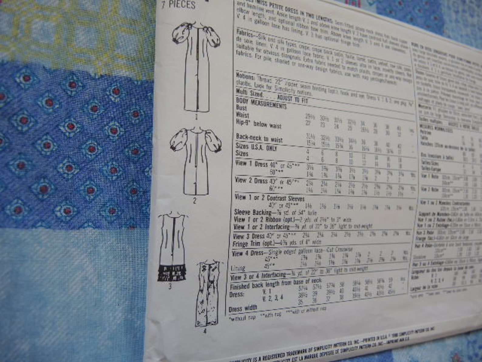 Vintage 1990s Simplicity Sewing Pattern 7001 Misses Easy to Sew Dress ...