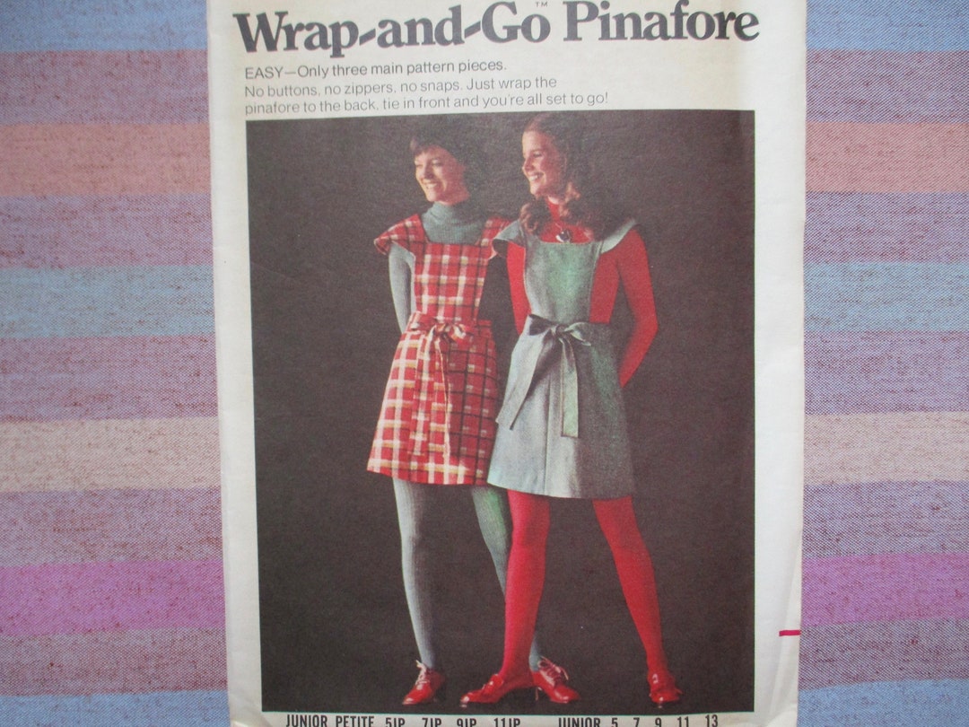 Vintage 1960s Butterick Sewing Pattern Wrap and Go Pinafore Junior ...