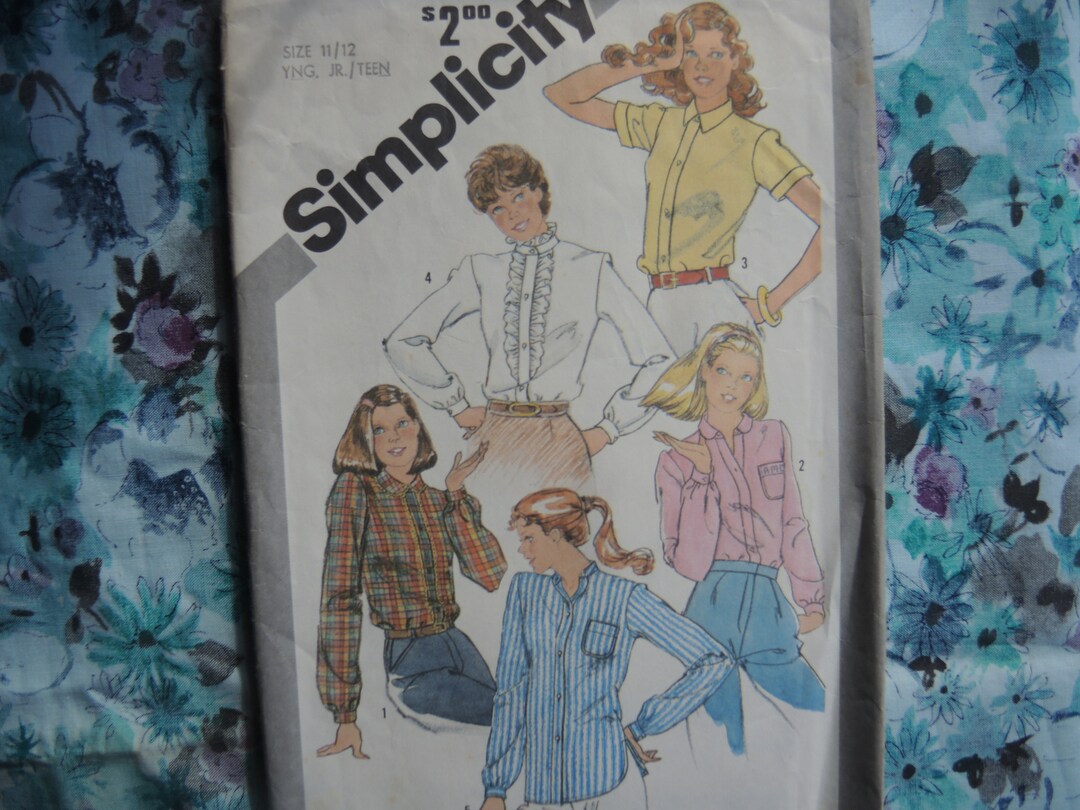 Vintage 1980s Simplicity Sewing Pattern 5208 Jr Teen Size 11 12 Set of ...