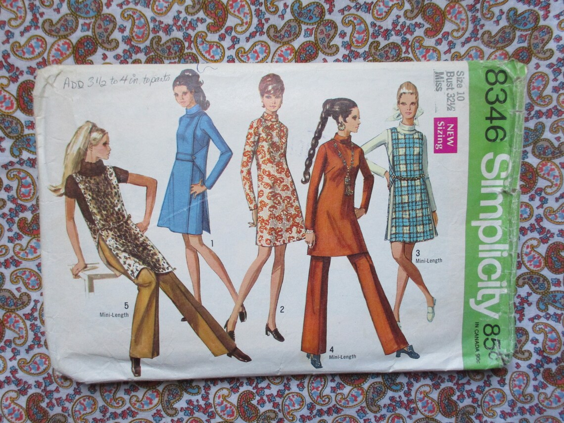 Vintage 1960s Simplicity Sewing Pattern 8346 Misses Dress and Jerkin in ...