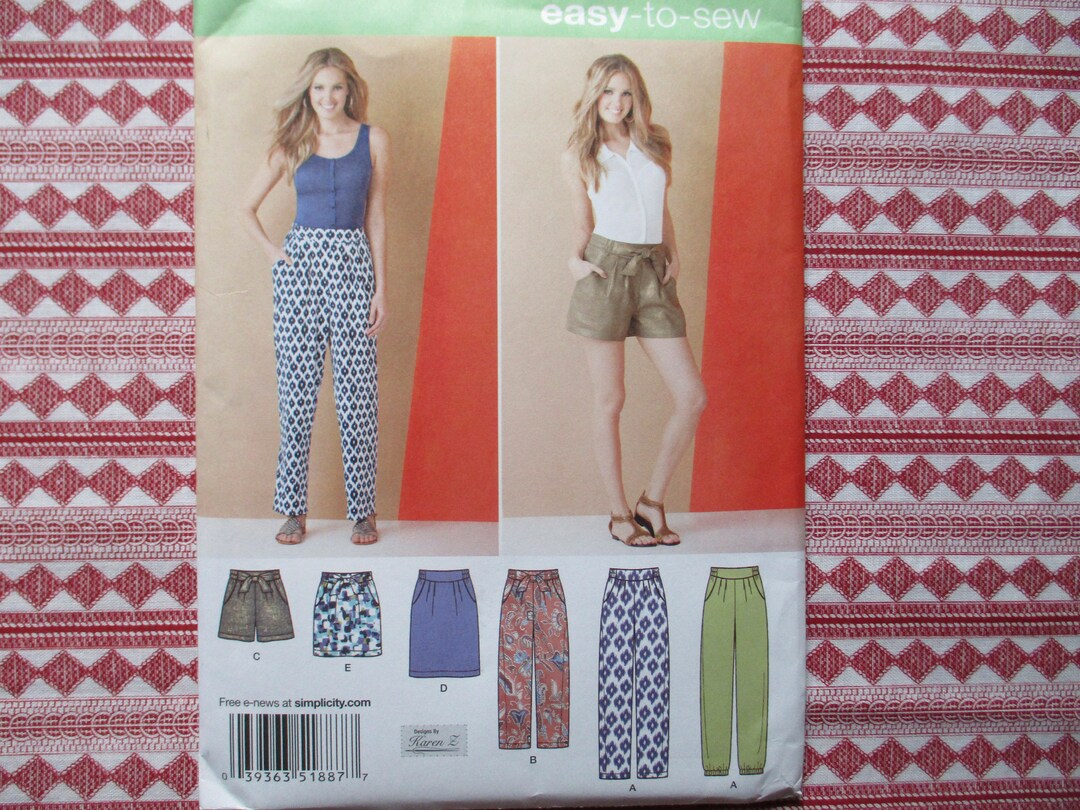 2000s Sewing Pattern Simplicity 1887 Misses Pants Skirt and Shorts ...