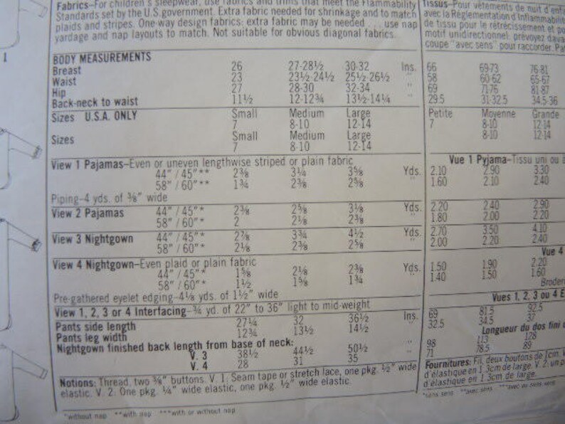 Vintage 1980s Simplicity Sewing Pattern 7197 Girls Pajamas and ...