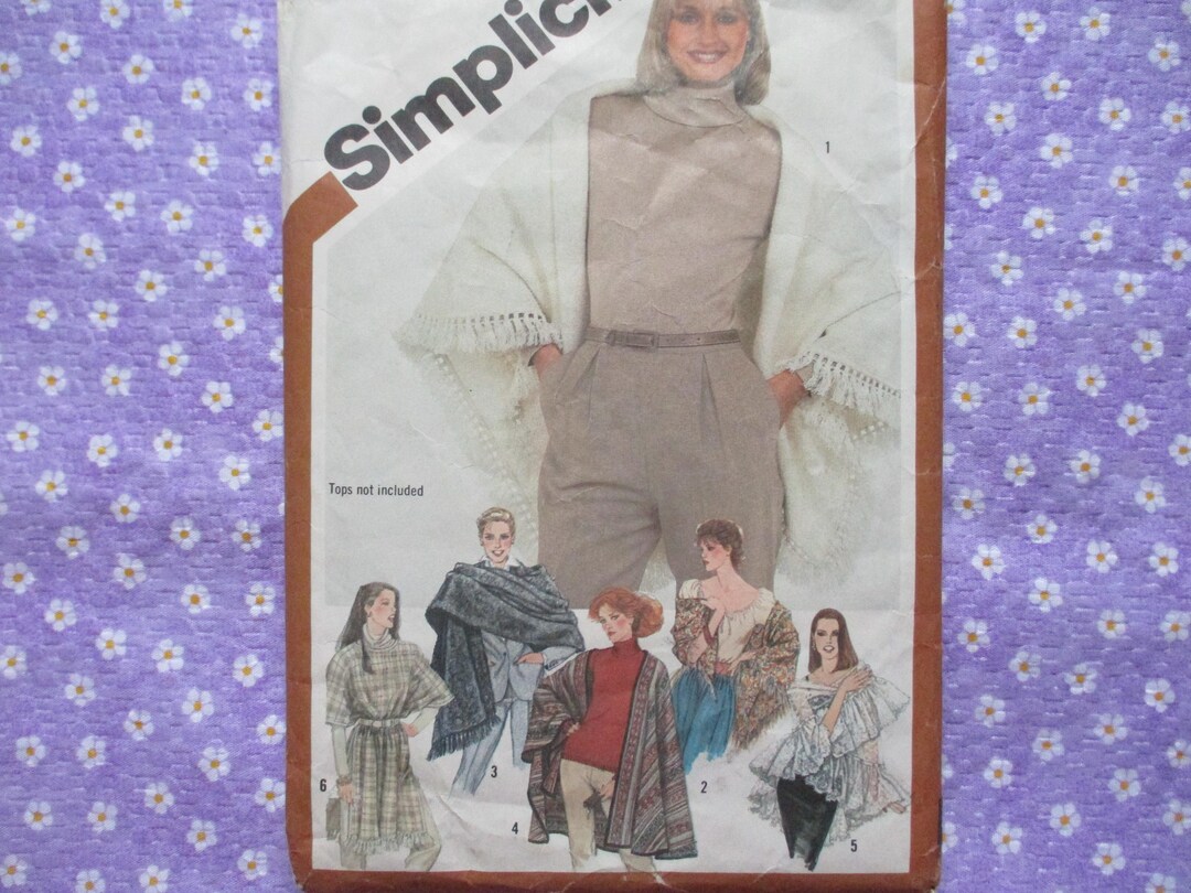 Vintage 1970s Simplicity Sewing Pattern 5210 Misses Set of Shawls and ...