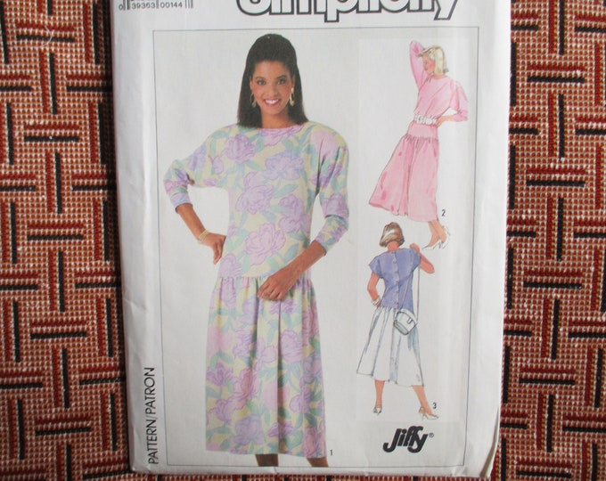 Vintage 1980s Simplicity Sewing Pattern 9506 Misses Dress and Strapless ...
