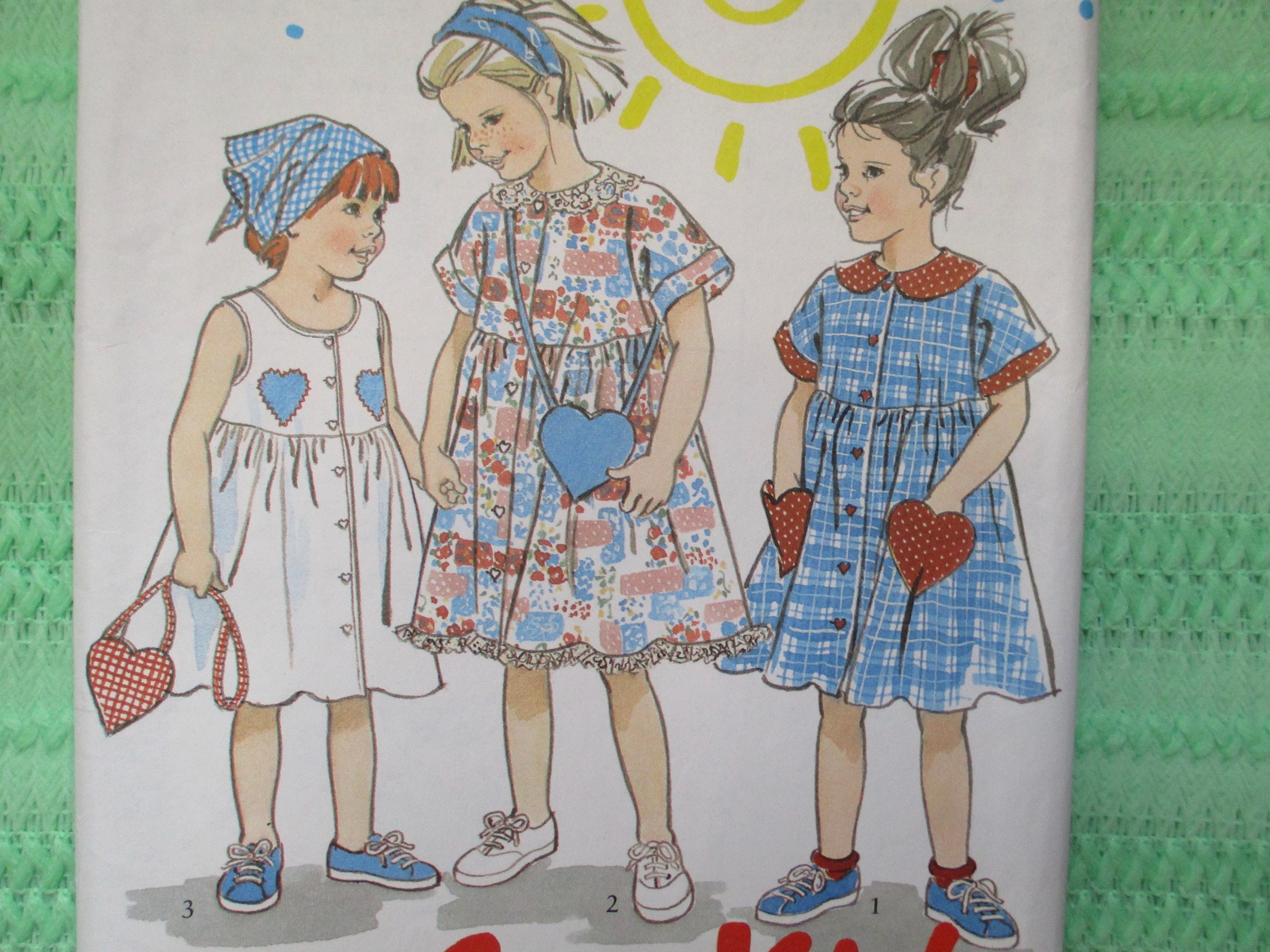 1990s New Look Sewing Pattern 6041 Girls Dress and Heart | Etsy