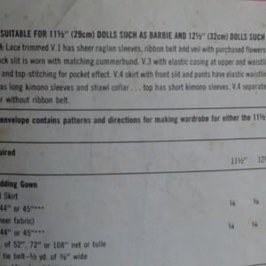 Vintage 1970s Simplicity Sewing Pattern 9194 Barbie Doll Clothes ...