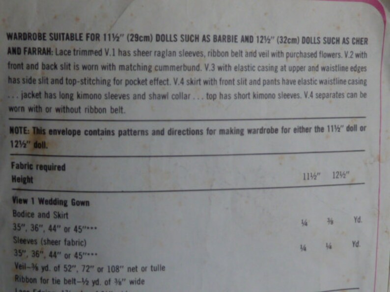 Vintage 1970s Simplicity Sewing Pattern 9194 Barbie Doll - Etsy