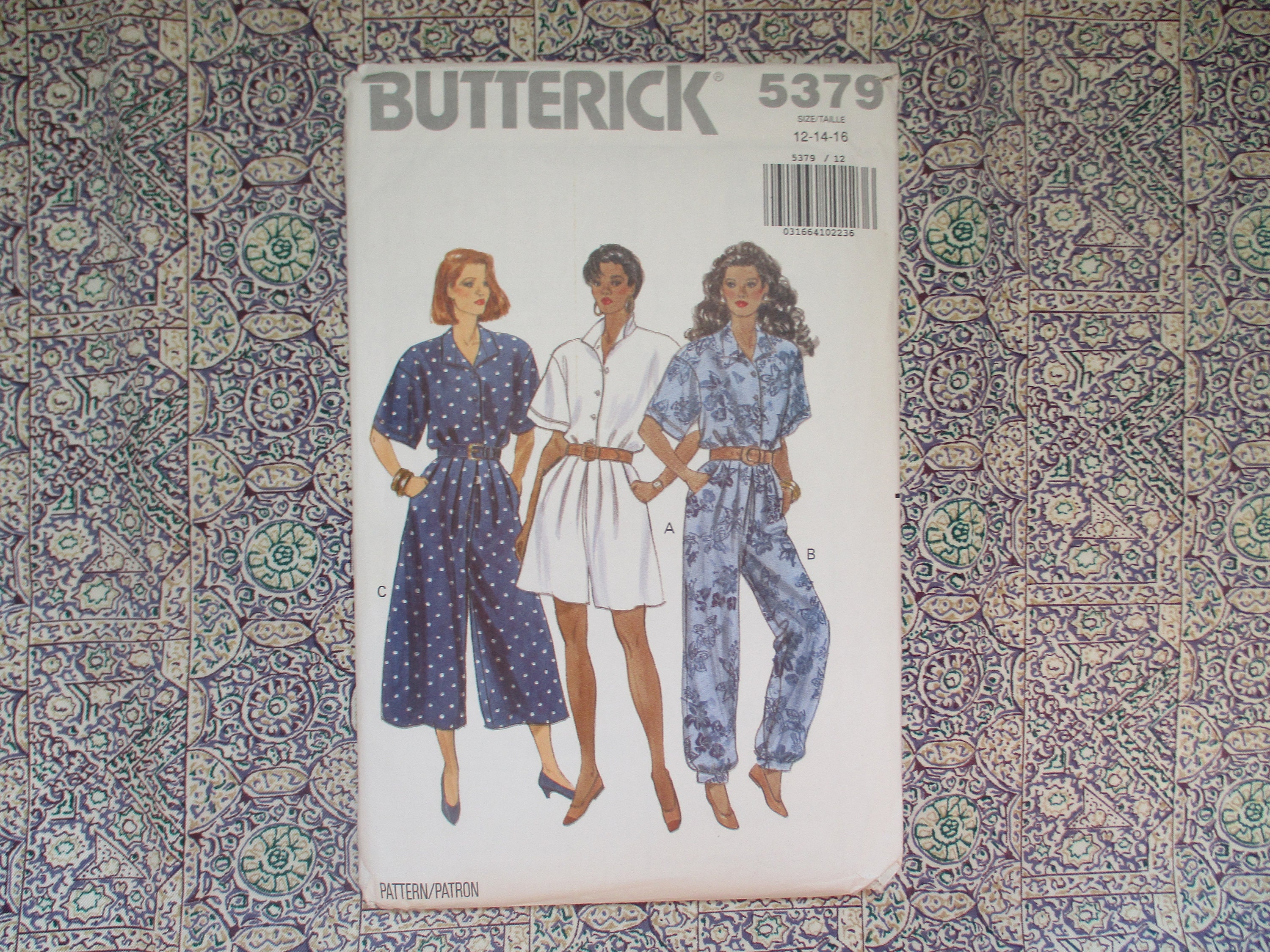 Vintage 1990s Butterick Sewing Pattern 5379 Misses Jumpsuit in Three ...