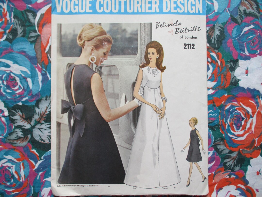 Vintage 1960s Vogue Couturier Design Sewing Pattern 2112 Designer ...