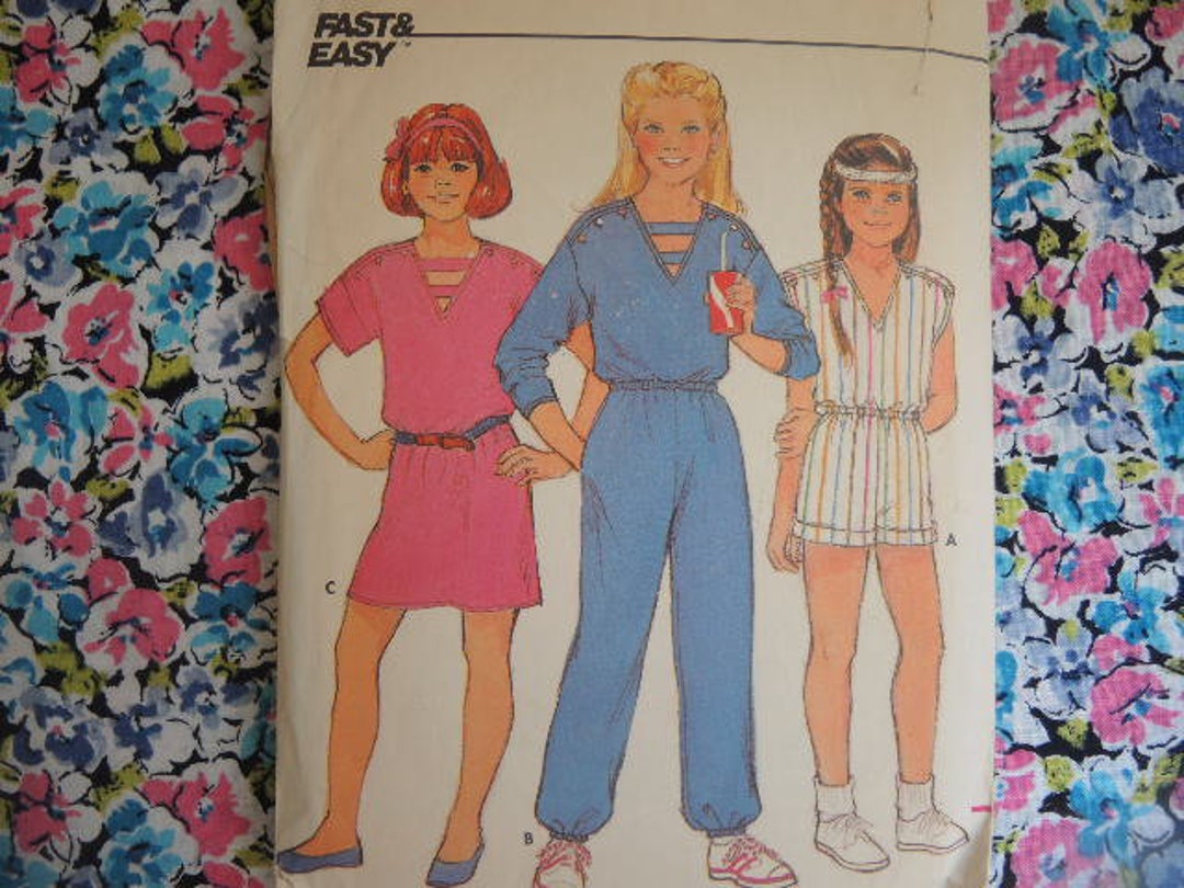 Vintage 1980s Butterick Sewing Pattern 6575 Childrens Fast and Easy ...