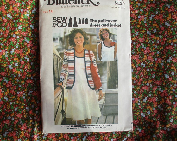 Vintage 1970s Butterick Sewing Pattern 4050 Misses Sew and Go Pullover ...