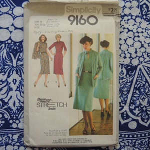 Vintage 1970s Simplicity Sewing Pattern 9160 Misses Dress and Unlined ...