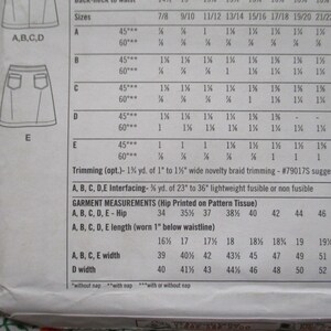 2000s Simplicity Sewing Pattern 9705 Misses Mini Skirts Size 7/8-15/16 ...