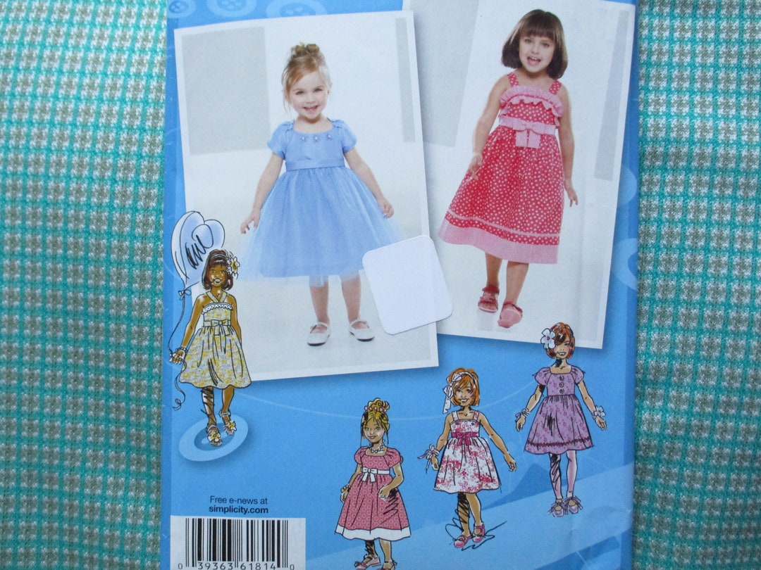 2000s Sewing Pattern Simplicity Project Runway 1814 Girls' Dress in Two ...