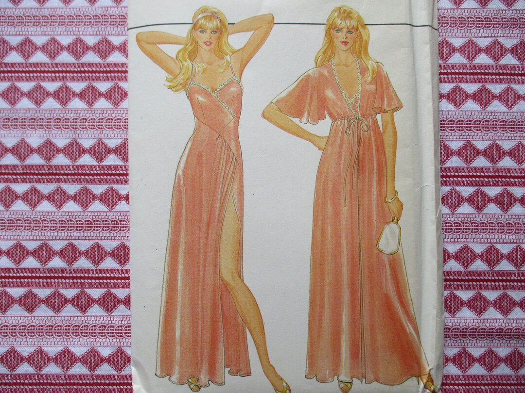 Vintage 1980s Butterick Sewing Pattern 4669 Misses Robe and Nightgown ...