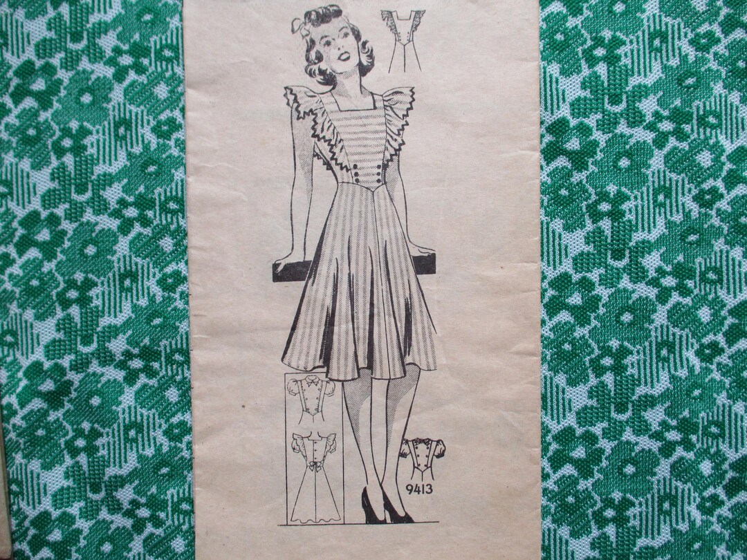 Vintage 1940s Marian Martin Sewing Pattern 9413 Dress Size 13 - Etsy