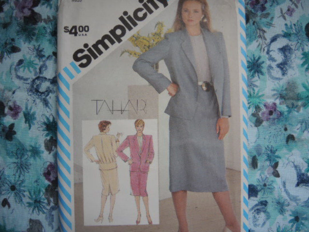 Vintage 1980s Simplicity Sewing Pattern 6265 Misses Jacket Skirt and ...