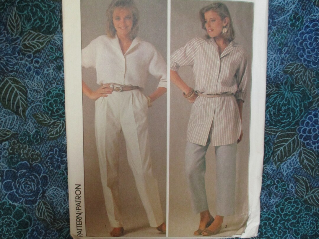 Vintage 1980s Simplicity Sewing Pattern 6947 Misses Easy to Sew Shirt ...