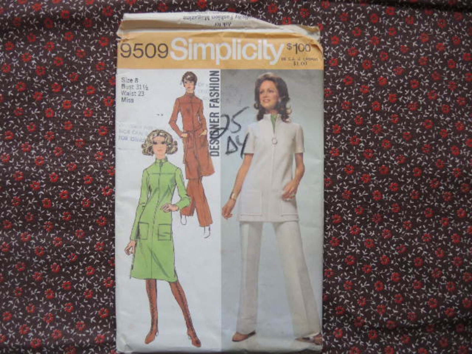 Vintage 1970s Simplicity Sewing Pattern 9509 Designer Fashion | Etsy