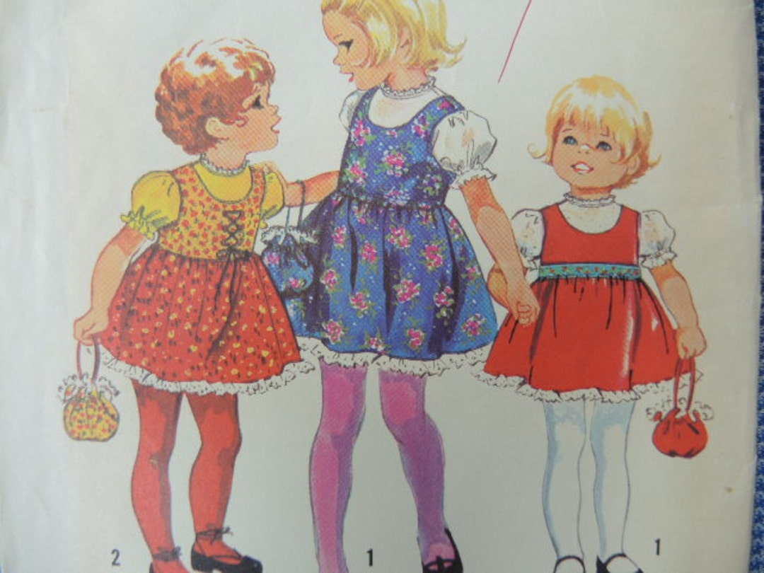 Vintage 1970s Simplicity Sewing Pattern 9684 Girls Jumper Blouse and ...