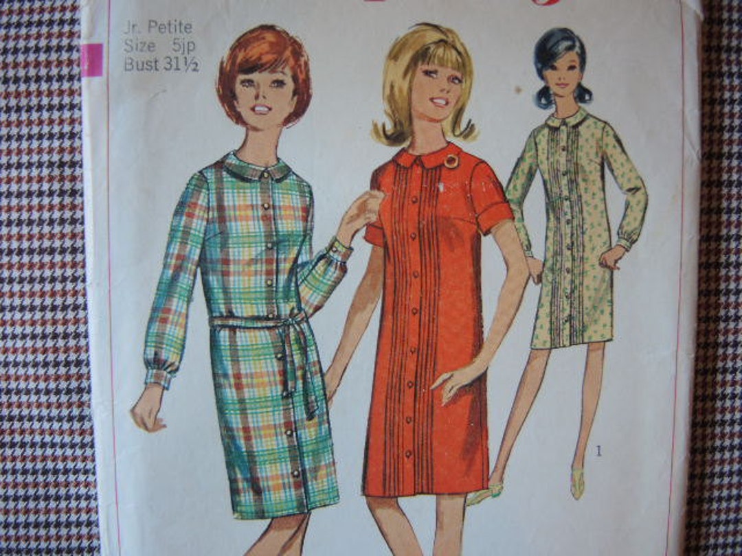 Vintage 1960s Simplicity Sewing Pattern 6588 Junior Petite One Piece ...