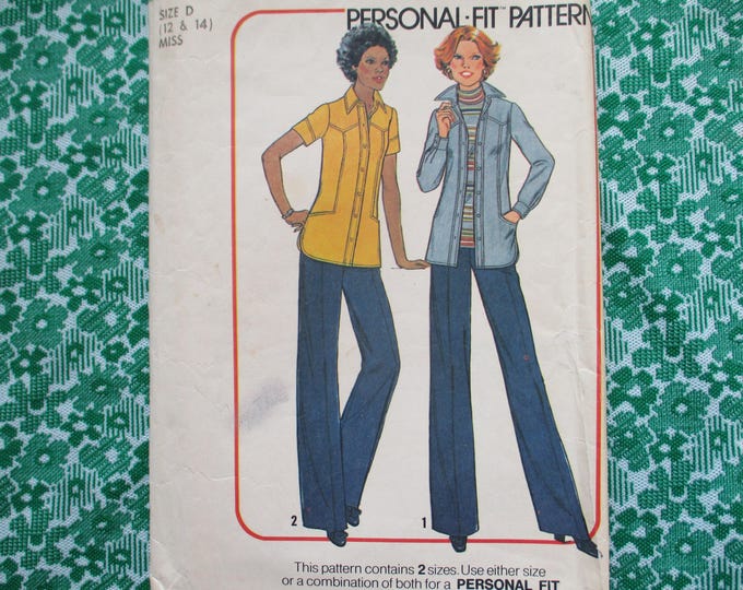 Vintage 1970s Simplicity Sewing Pattern 5198 Unline Jacket Skirt in Two ...
