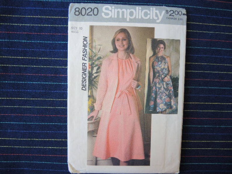 Vintage 1970s Simplicity Sewing Pattern 8020 Misses Back Wrap - Etsy