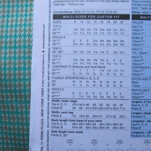 2000s Sewing Pattern Butterick 5046 Misses Top Dress and Pants UNCUT ...