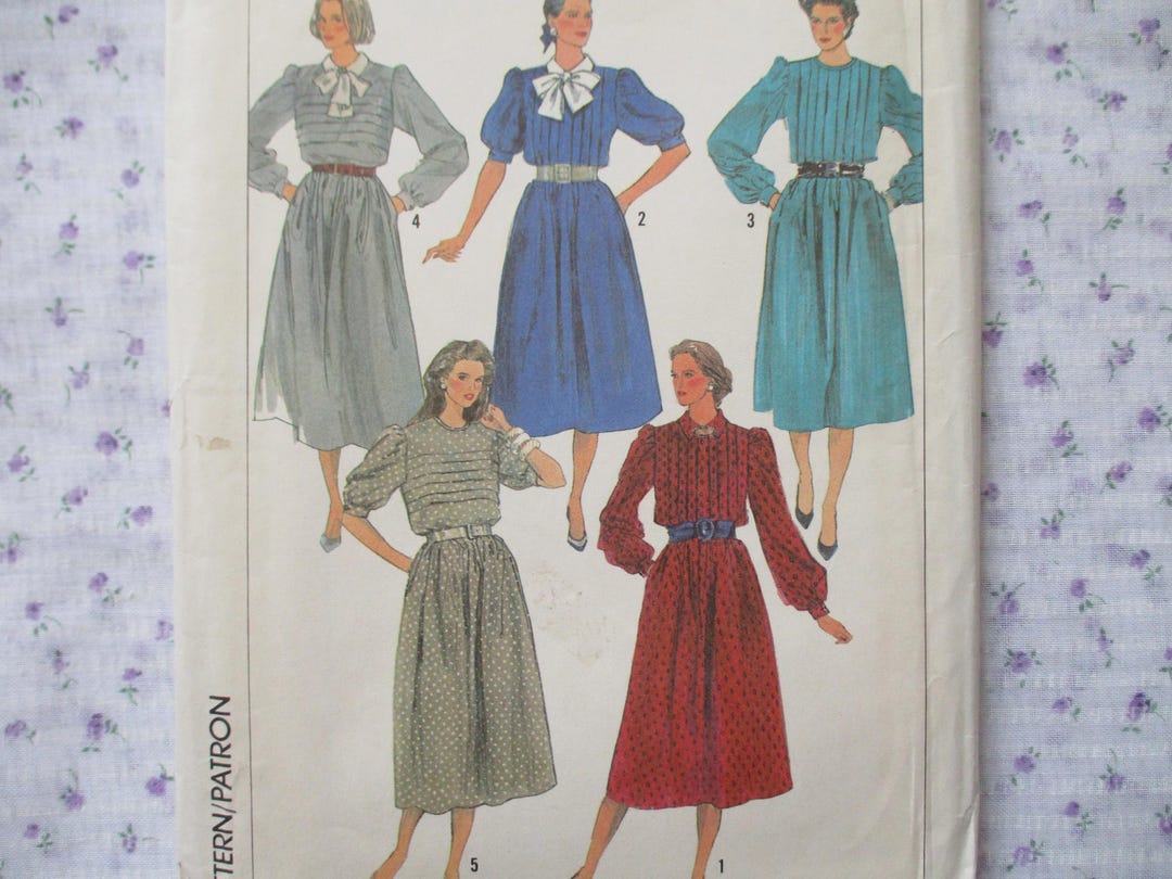 Vintage 1980s Simplicity Sewing Pattern 7693 Misses Dress in Two ...