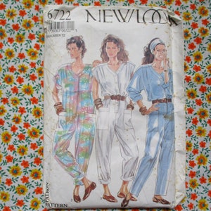 Vintage 1980s New Look Sewing Pattern 6722 Misses Jumpsuit Size 8-18 ...