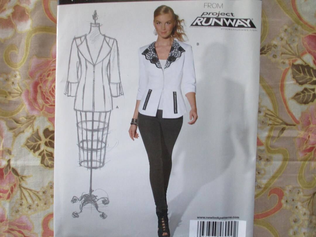2010s New Look Sewing Pattern 6099 Project Runway Workroom Jacket Sizes ...