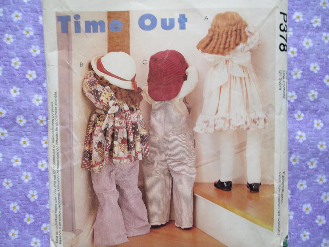 Vintage 1990s Mccalls Sewing Pattern P378 Time Out Dolls - Etsy