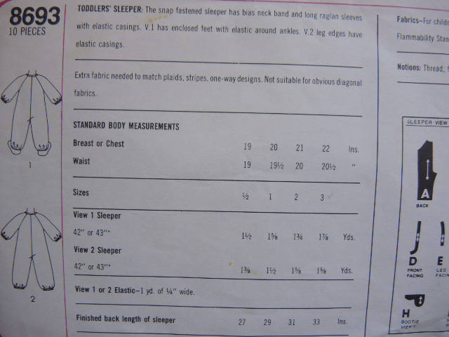 Vintage 1970s Simplicity Sewing Pattern 8693 Toddlers Sleeper | Etsy