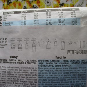 2000s Sewing Pattern Butterick 4946 Misses Medical Uniform Dress Belt ...