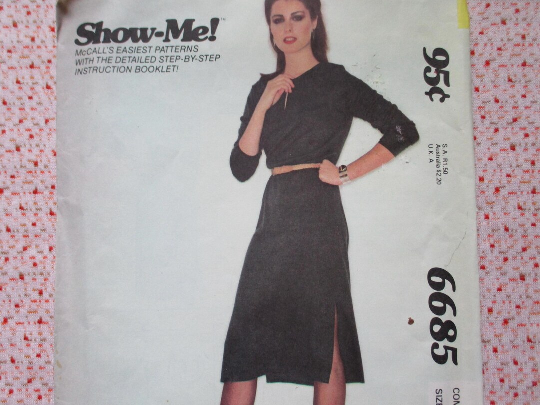 Vintage 1970s Mccalls Show Me Sewing Pattern 6685 Misses Disco Era ...