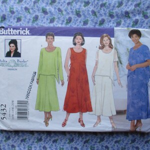 Vintage 1990s Butterick Sewing Pattern 5432 Misses Top and Dress Size ...