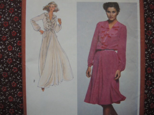 Vintage 1980s Simplicity sewing pattern 9655 pullover dress in | Etsy