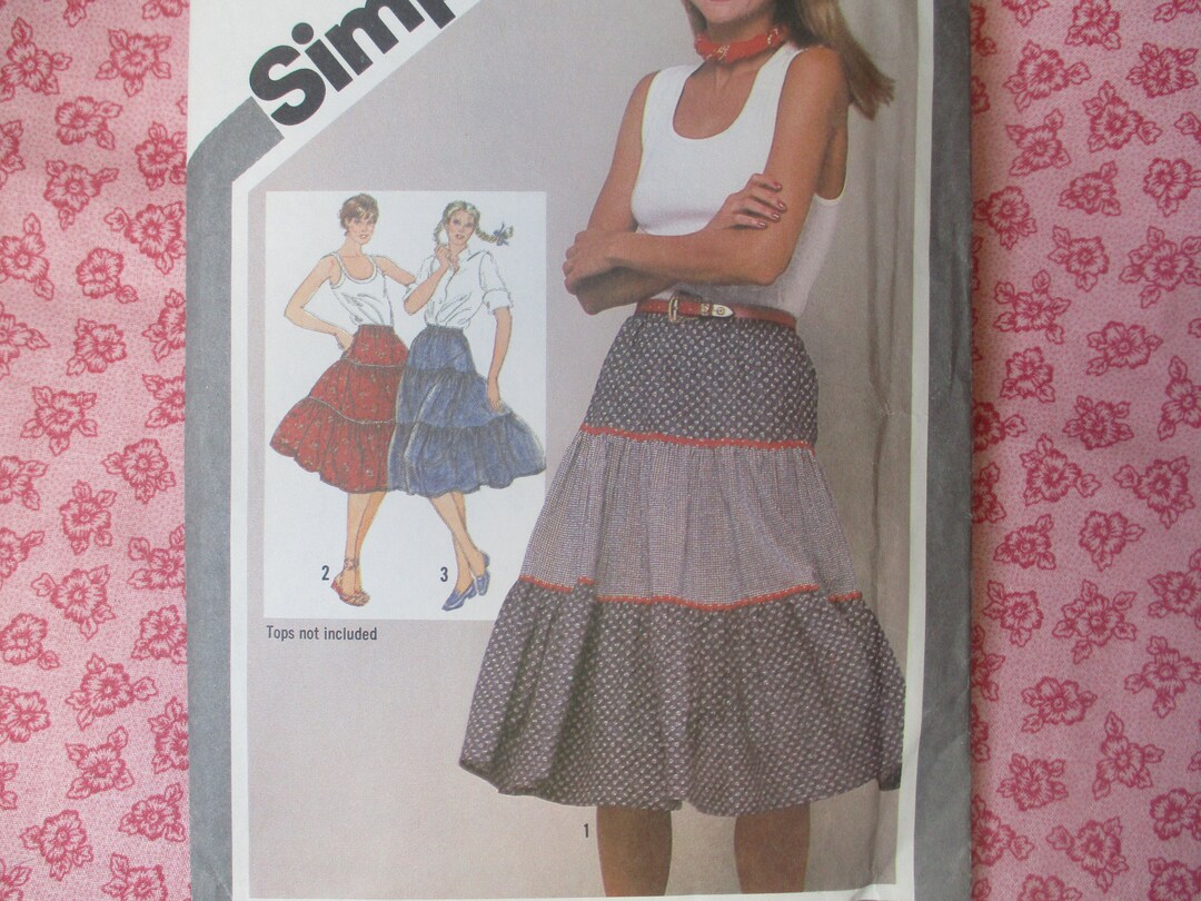 Vintage 1980s Simplicity Sewing Pattern 9918 Misses Pull on Tiered ...