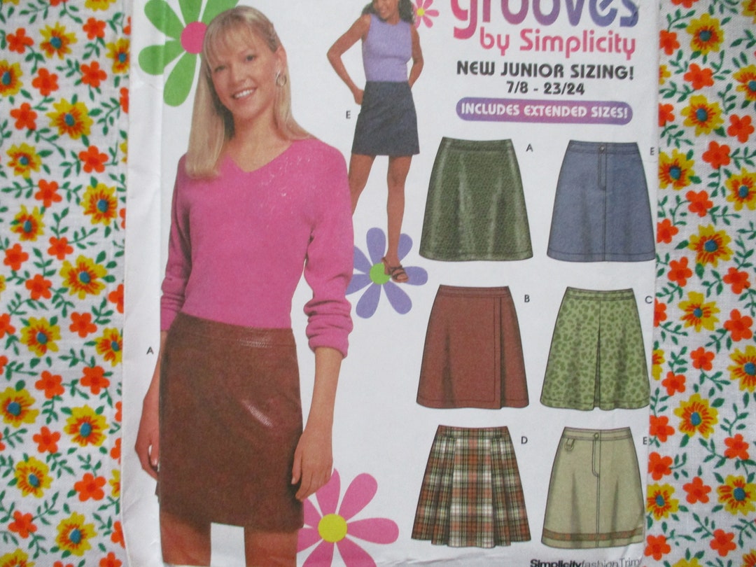 2000s Simplicity Sewing Pattern 9705 Misses Mini Skirts Size 7/8-15/16 ...