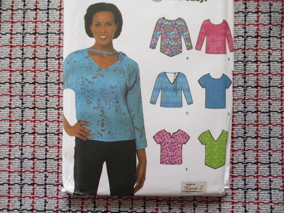 2000s Sewing Pattern Simplicity 9625 Misses Tops UNCUT Sizes 8-14 - Etsy