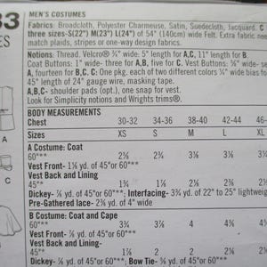 2000s Sewing Pattern Simplicity 4083 Mens Halloween Costumes Cape Top ...