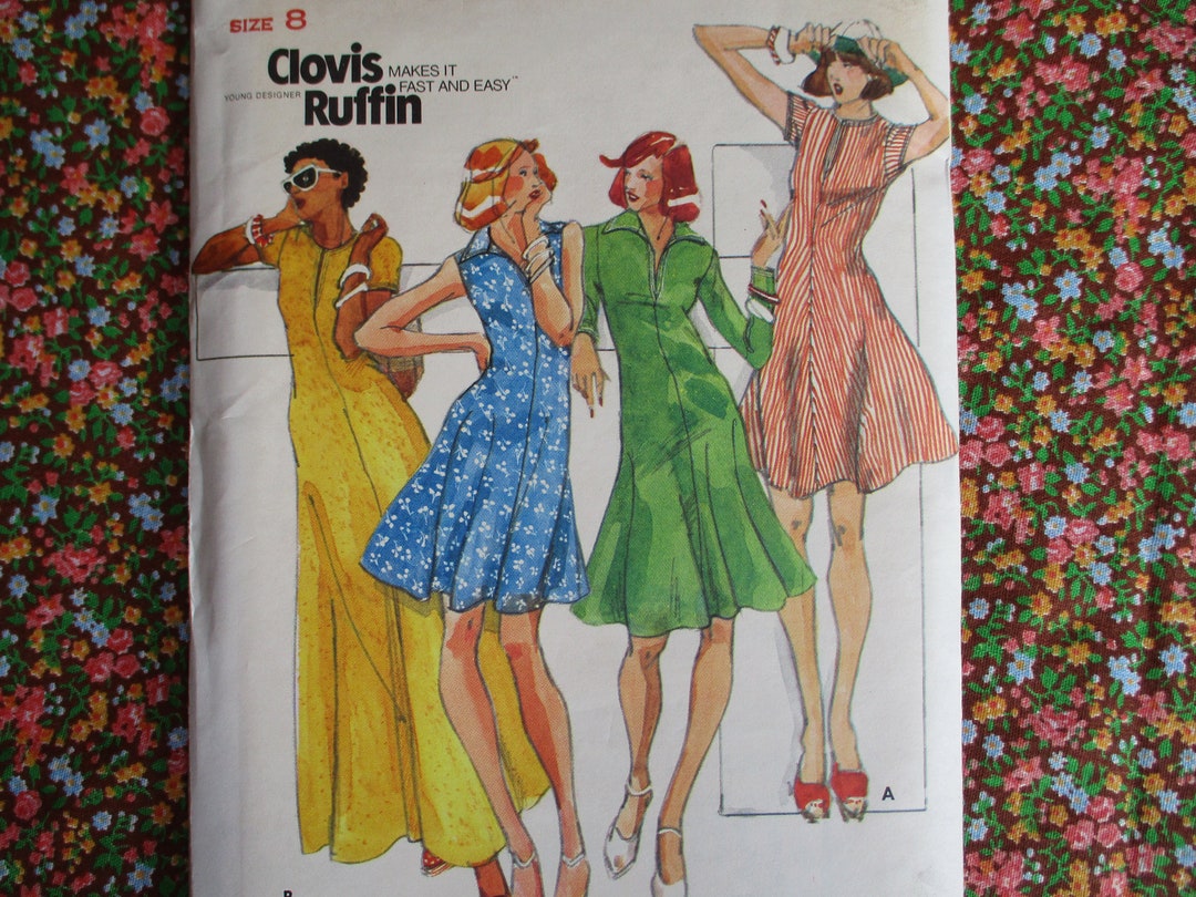 Vintage 1970s Butterick Designer Sewing Pattern Clovis Ruffin 3606 ...