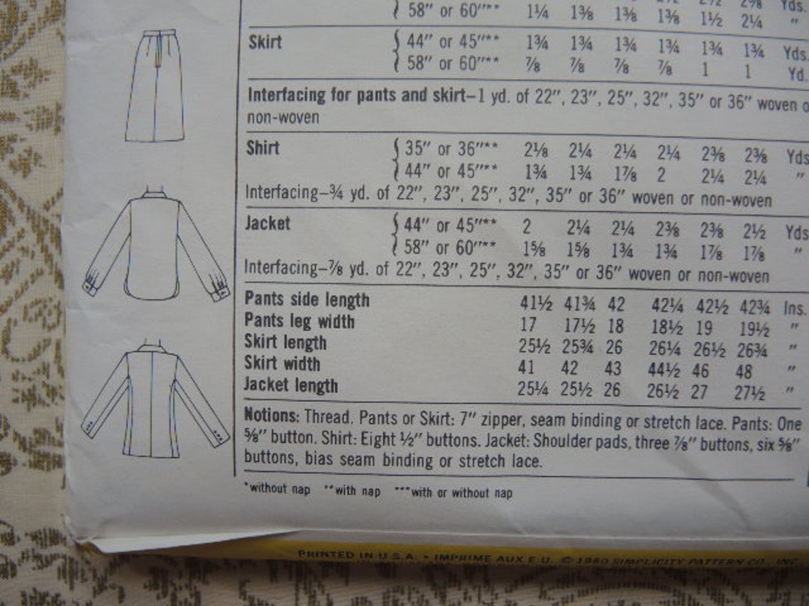 Vintage 1980s Sewing Pattern Simplicity 9715 Misses Shirt Slim - Etsy