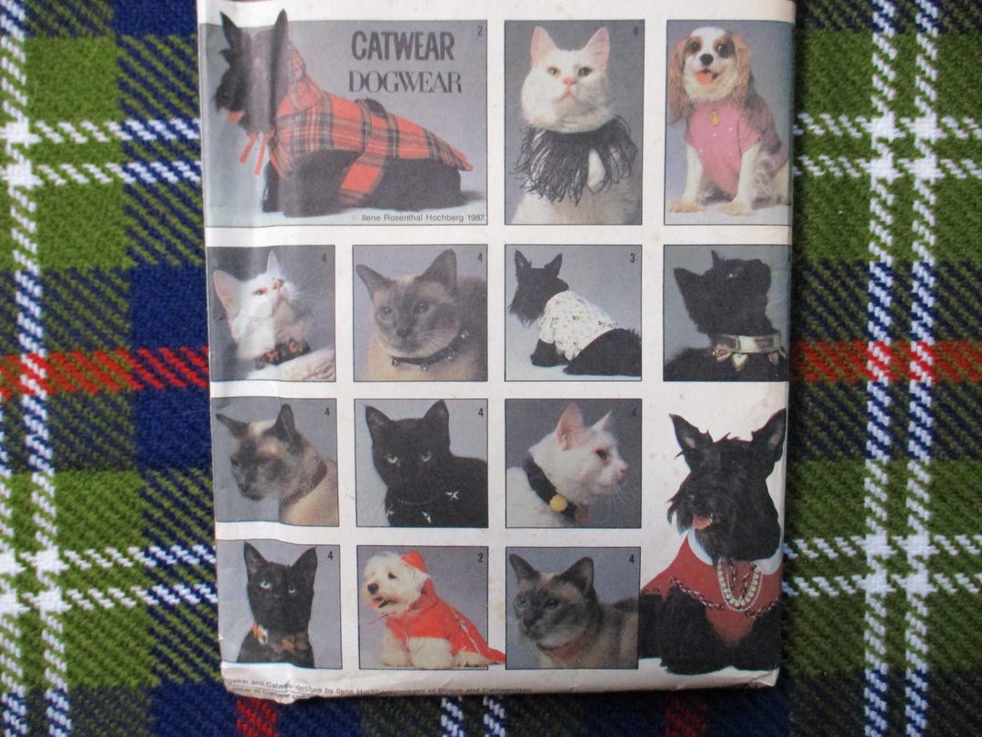 1980s Sewing Pattern Simplicity 8416 Dog Coat and T Shirt and Cat ...