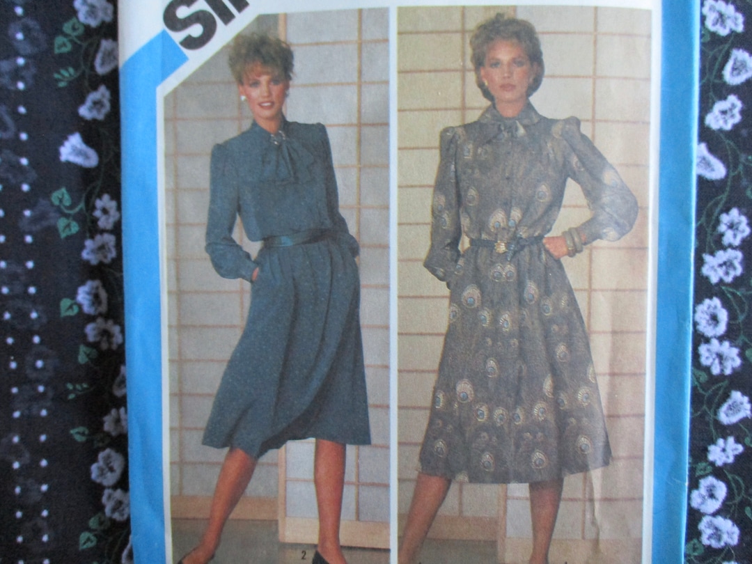 Vintage 1980s Simplicity Sewing Pattern 6591 Misses Easy to Sew Dress ...