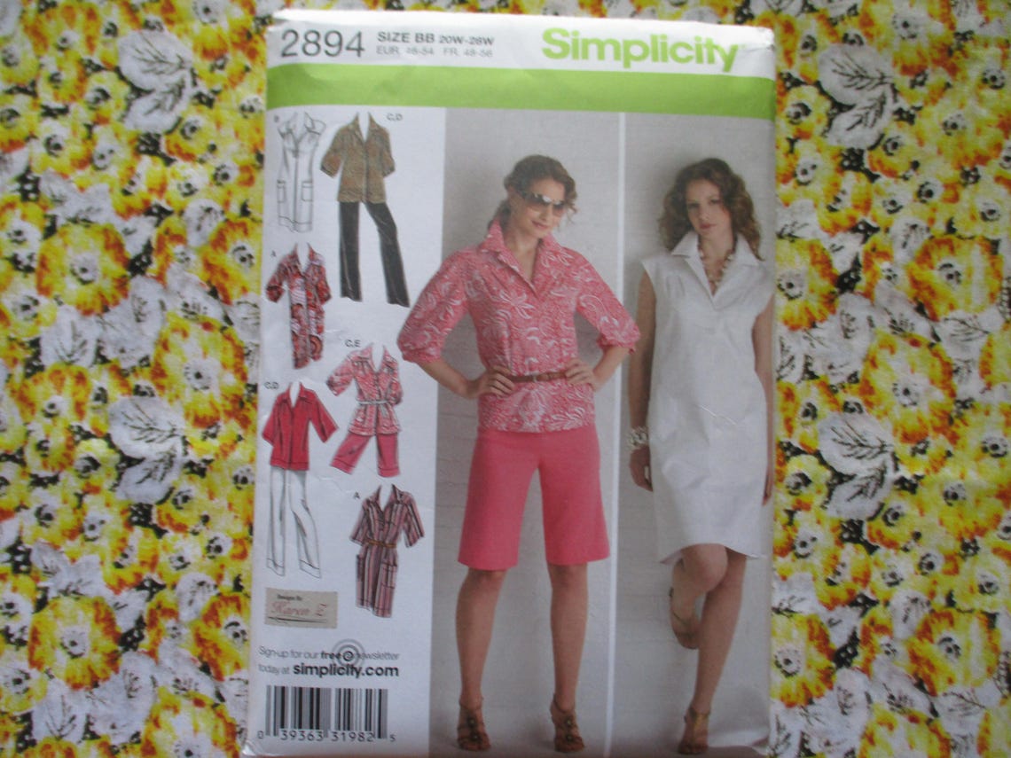 2000s Simplicity Sewing Pattern 2894 Misses Dress or Tunic and Pants or ...