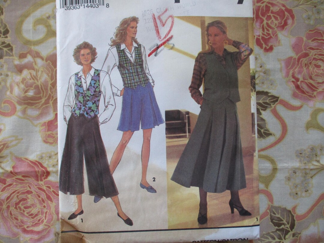 Vintage 1990s Simplicity Sewing Pattern 8556 UNCUT Misses Split Skirt ...