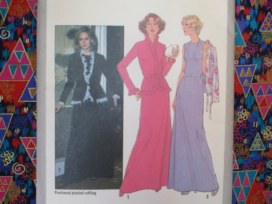 Vintage 1970s Simplicity Sewing Pattern 8260 Misses Dress and Unlined ...