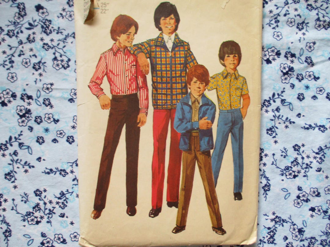 Vintage 1970s Simplicity Sewing Pattern 9595 Boys Jacket Shirt and ...