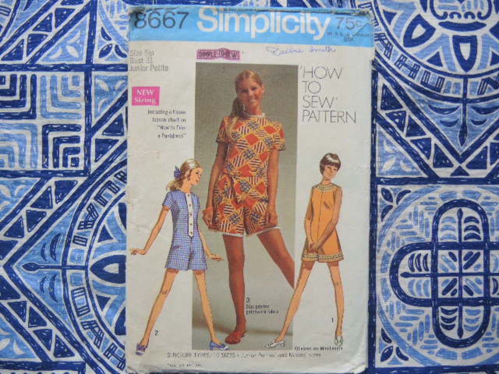 Vintage 1960s Simplicity Sewing Pattern 8667 Junior Petite Mini ...